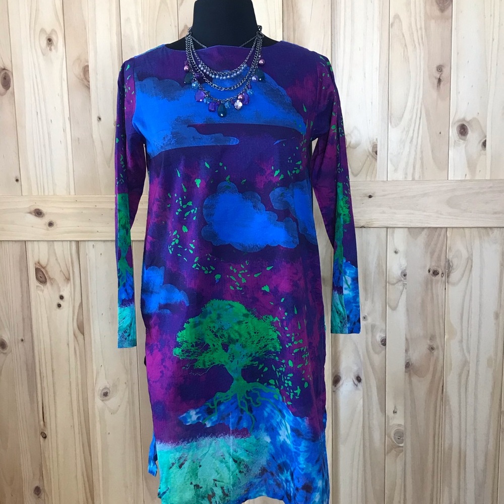 Tree Of Life Tunic Tunic Dress By Ideas Pret Green - Gem